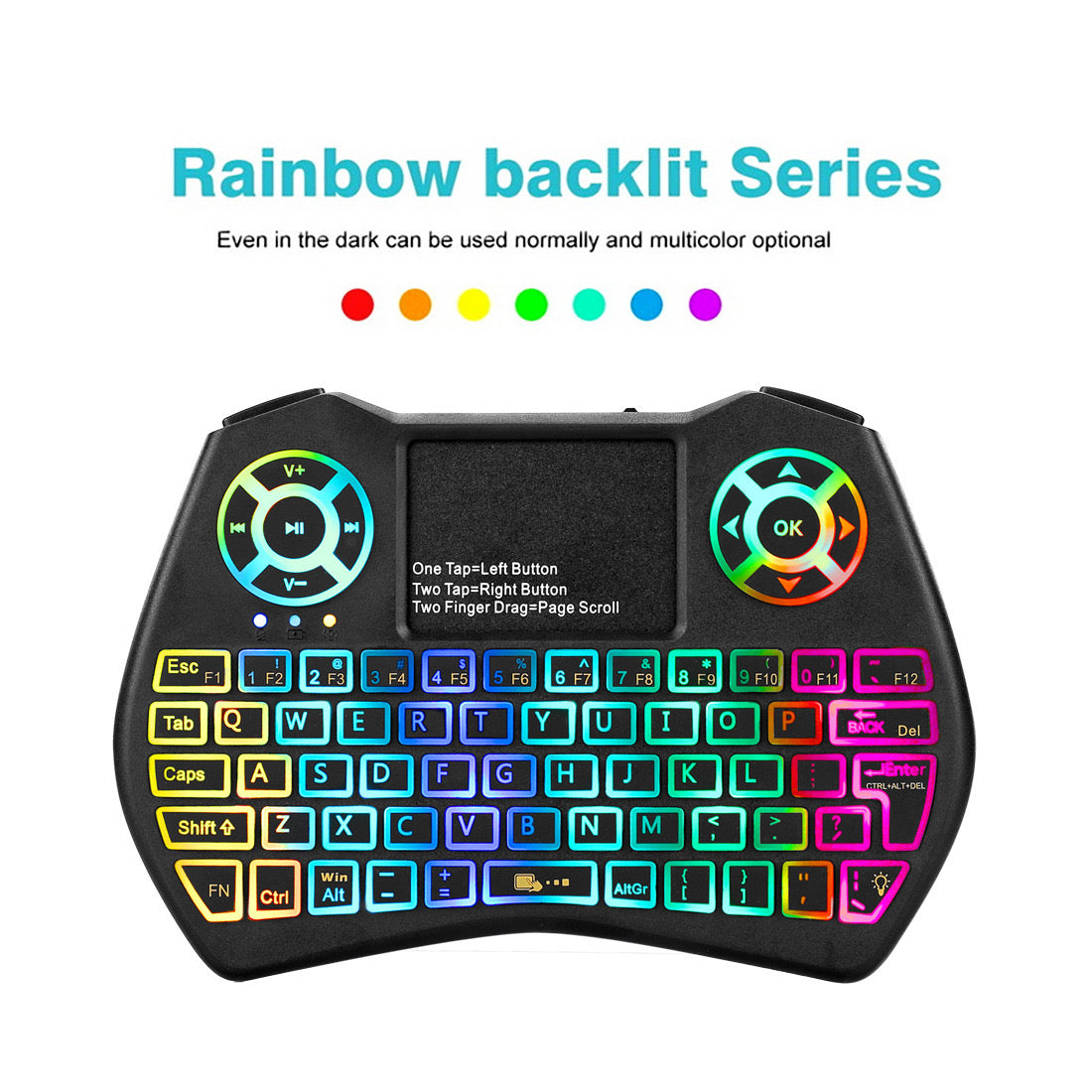 i9 Plus Mini Wireless Keyboard and Touchpad with RGB Backlight – Steve ...