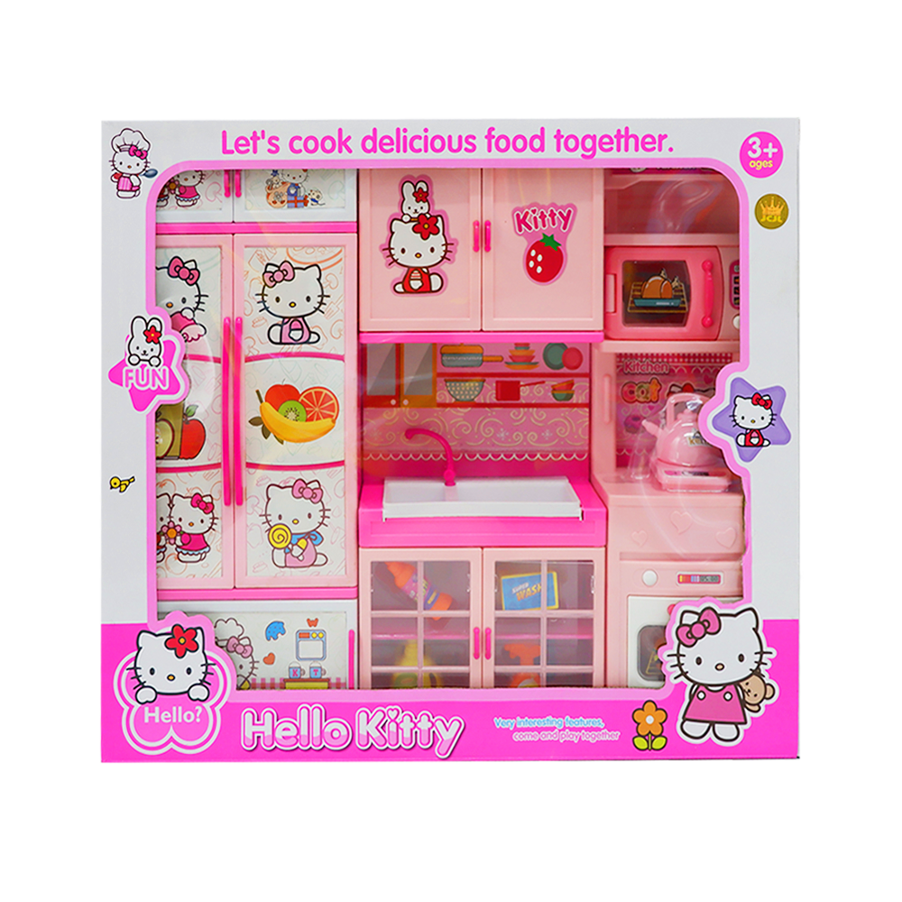 Hello Kitty Dollhouse Dreamhouse Kitchen Set Toys with Doll House Furn ...