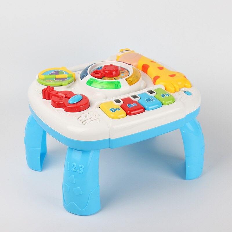 2 in 1 Baby Learning Table Music Baby Toys with Lights and Sounds Pres ...